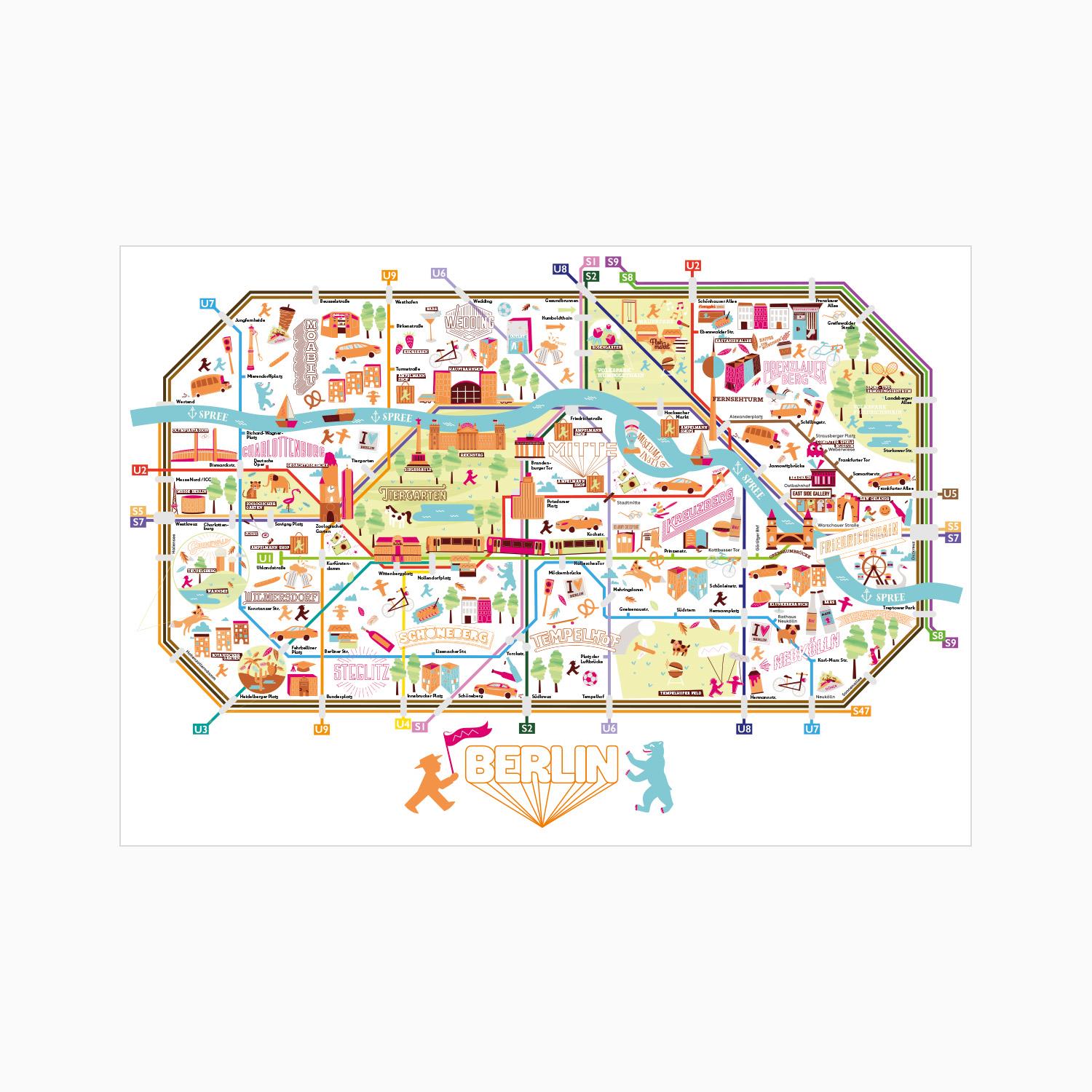 Ampelmann BOTSCHAFTER Citymap/ A2 Poster from Berlin