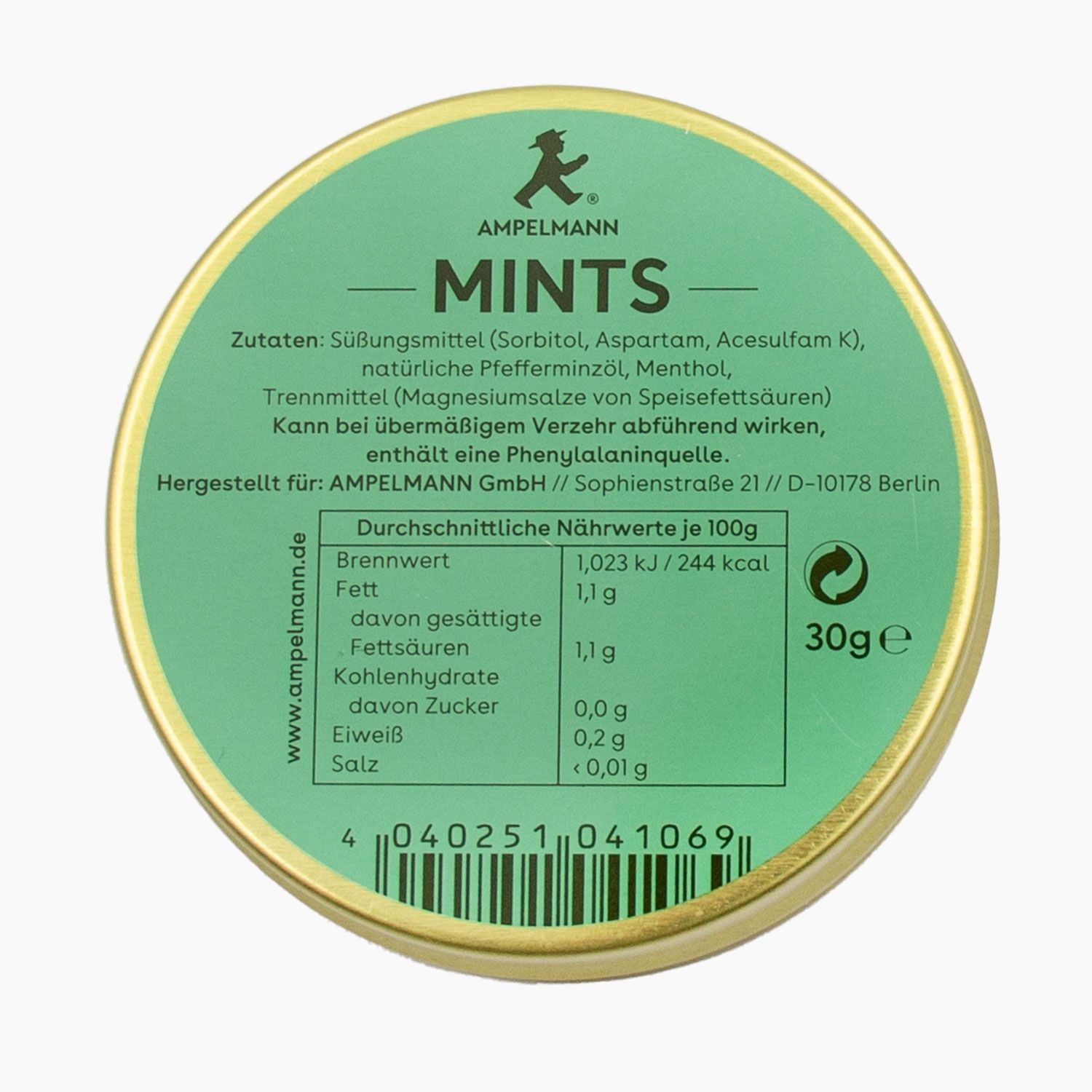 Ampelmann PFEFFERPRINZ NEU / Peppermint Pastilles from Berlin